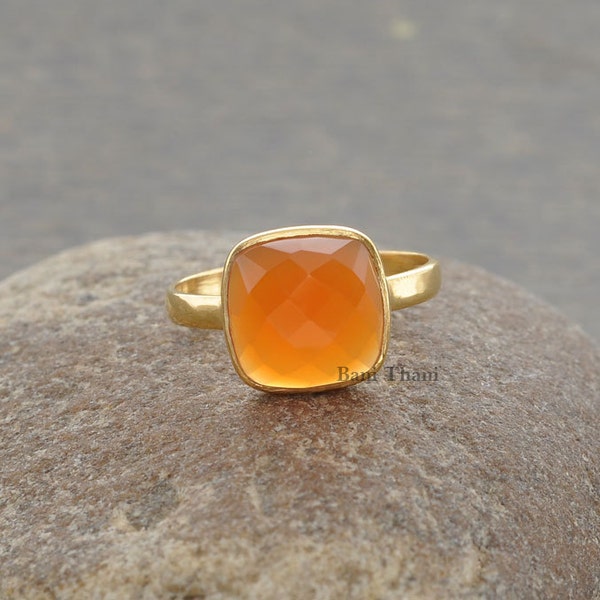 Orange Gemstone Ring - Etsy