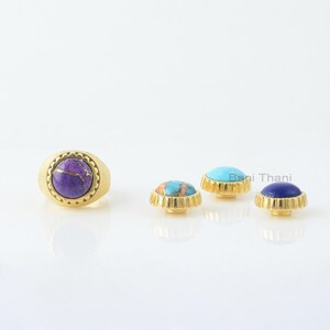 Interchangeable Gemstone Ring - 12mm Round Gemstone Ring - Four Stone ...