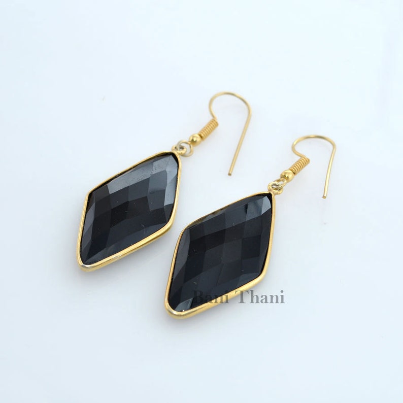 Beautiful Black Onyx Diamond Shape 15x32mm Gemstone Drop - Etsy