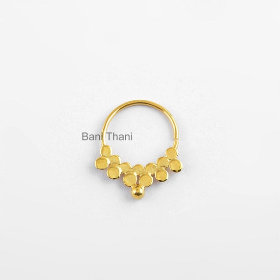 Nose Ring Tribal Septum Body Jewelry Handmade Gold Plated | Etsy