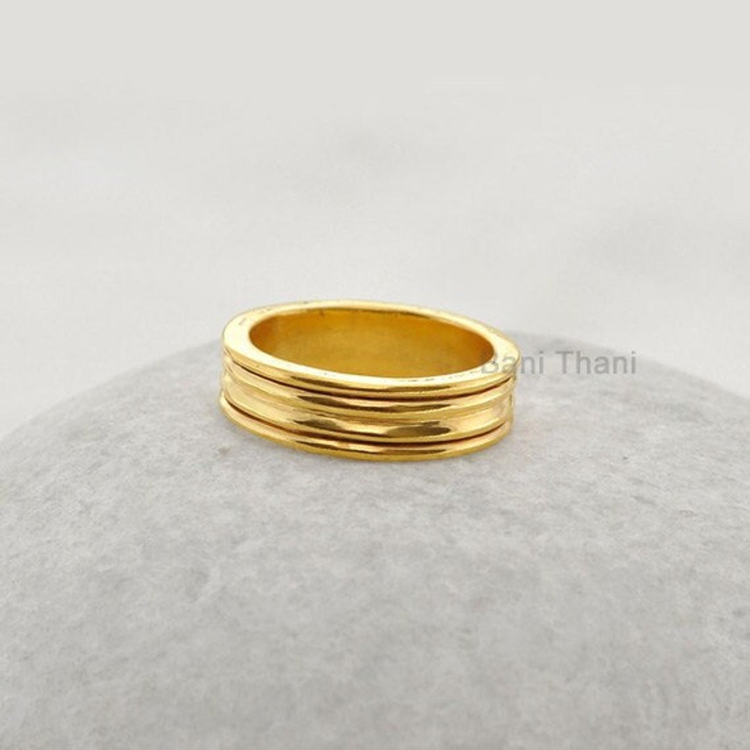 Handmade Designer Band Ring-wedding Gift Ring-micron Gold Plated 925 ...