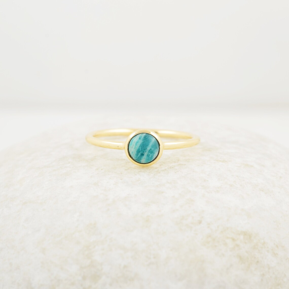 Amazonite Ring Sterling Silver Gold Plated Jewelry - Etsy