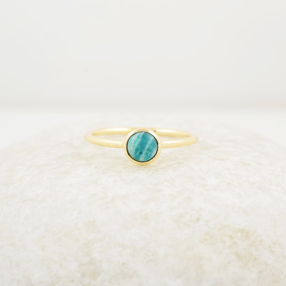 Amazonite Ring Sterling Silver Gold Plated Jewelry - Etsy