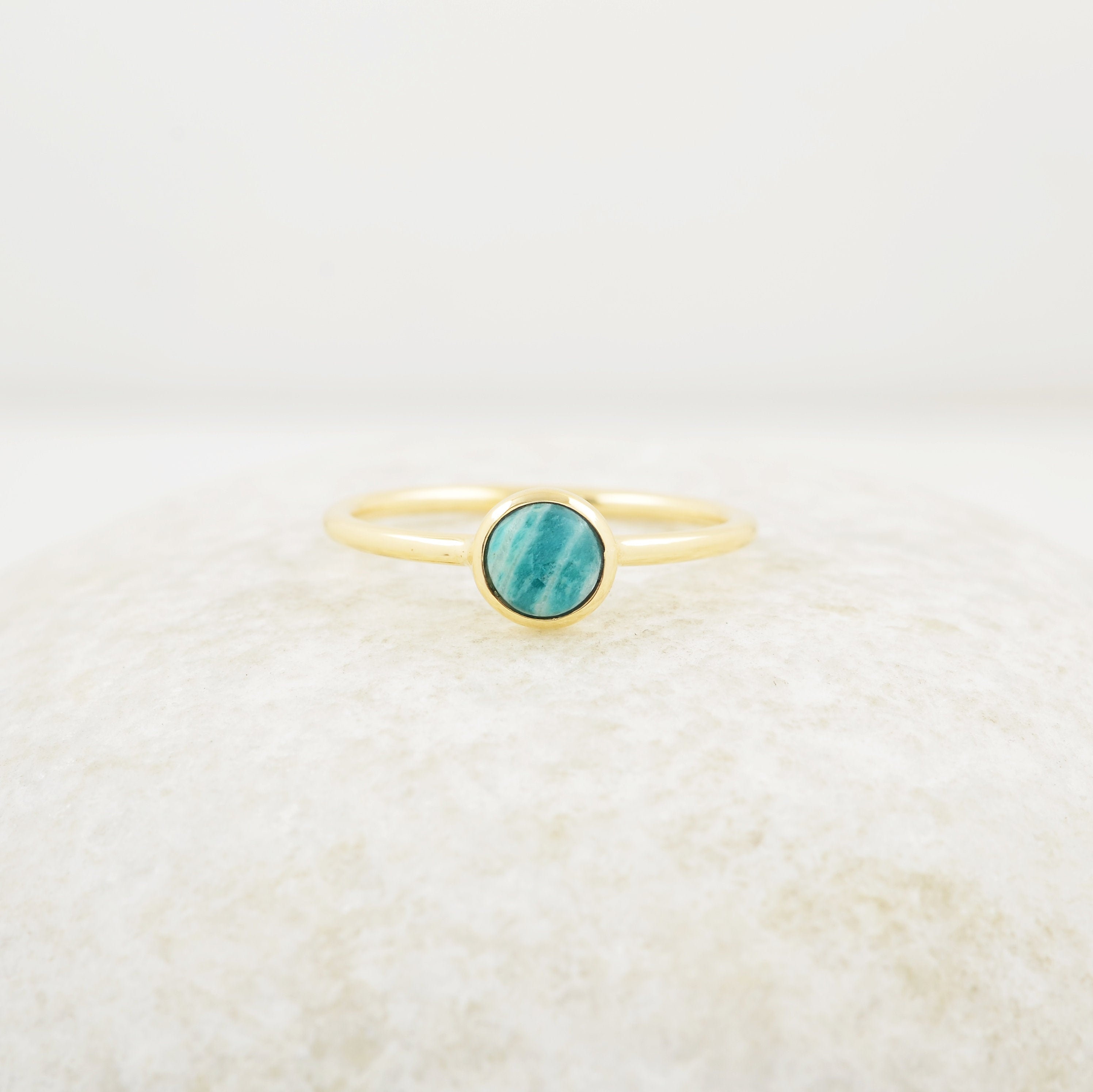 Amazonite Ring Sterling Silver Gold Plated Jewelry - Etsy