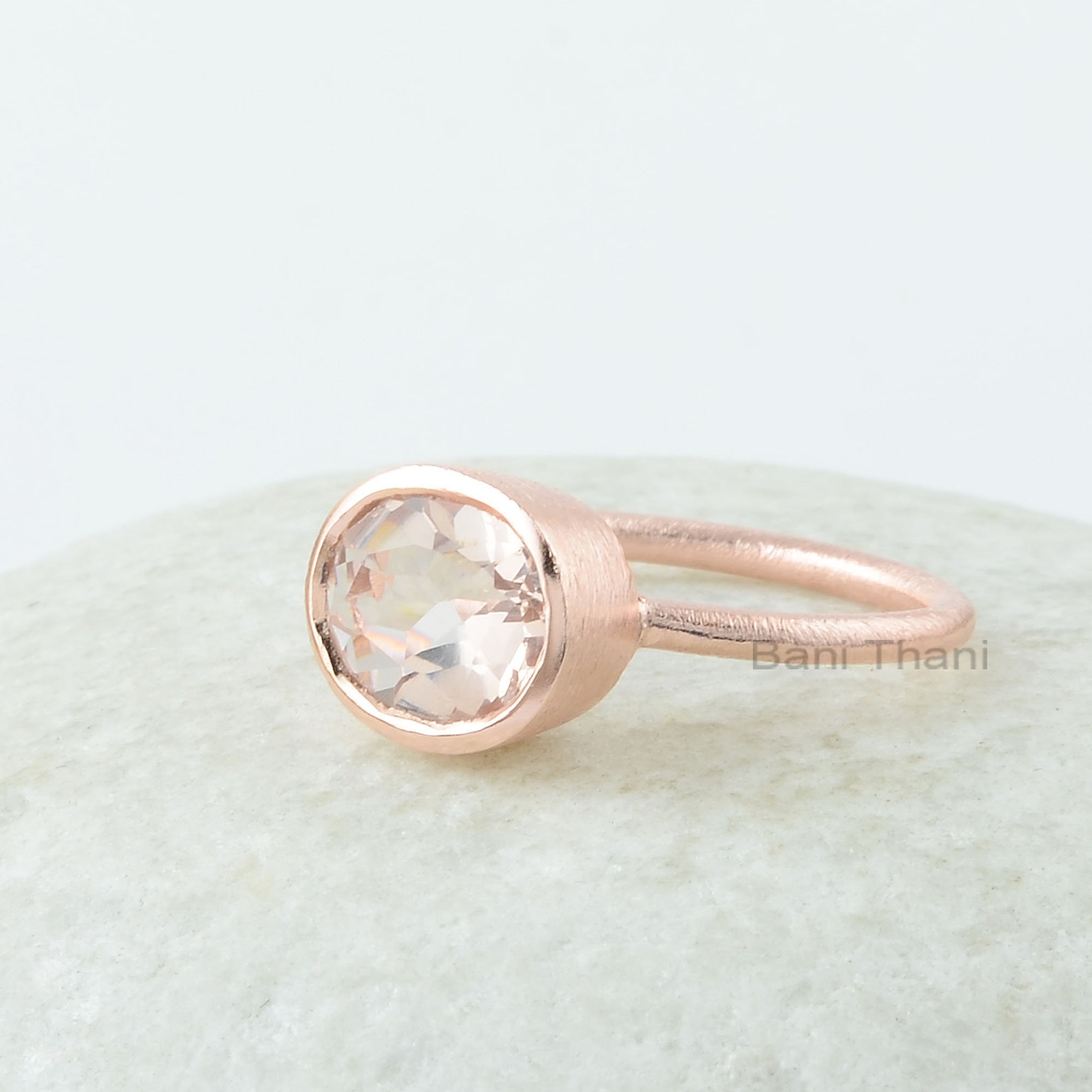 Morganite Ring Morganite Quartz 8x10 Mm Oval Shape Gemstone | Etsy