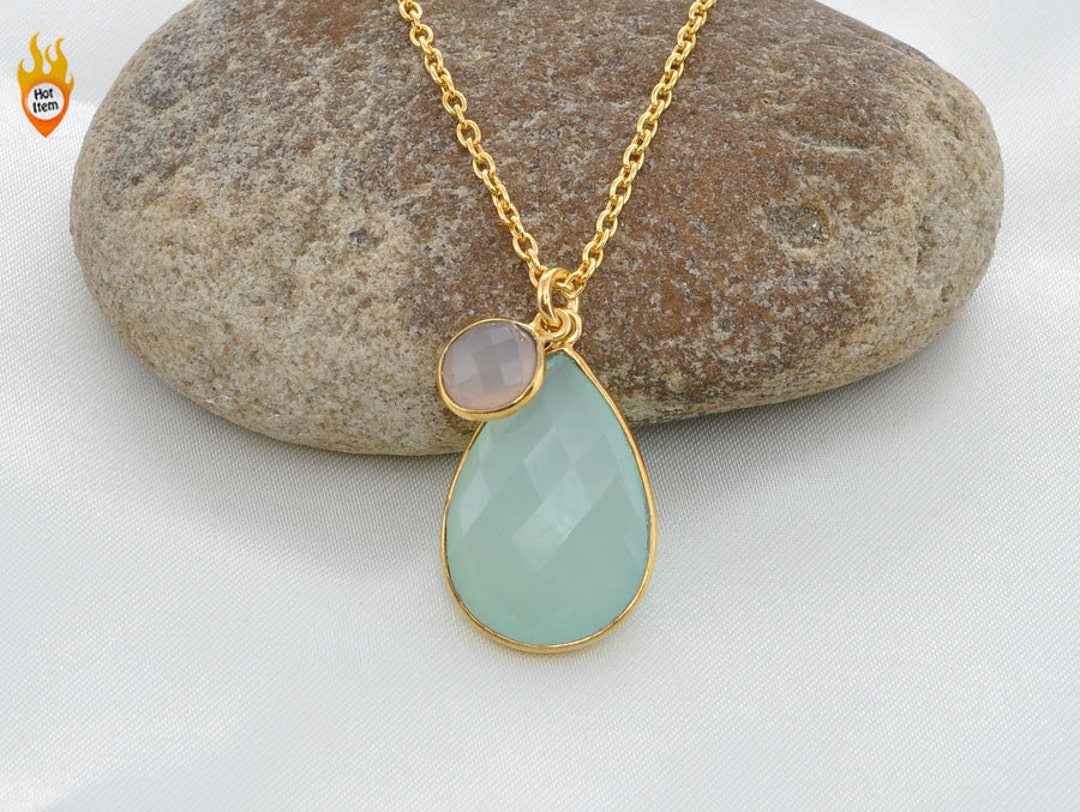 Aqua Chalcedony 16x23mm, Pink Chalcedony 8mm Beautiful Pear Faceted ...