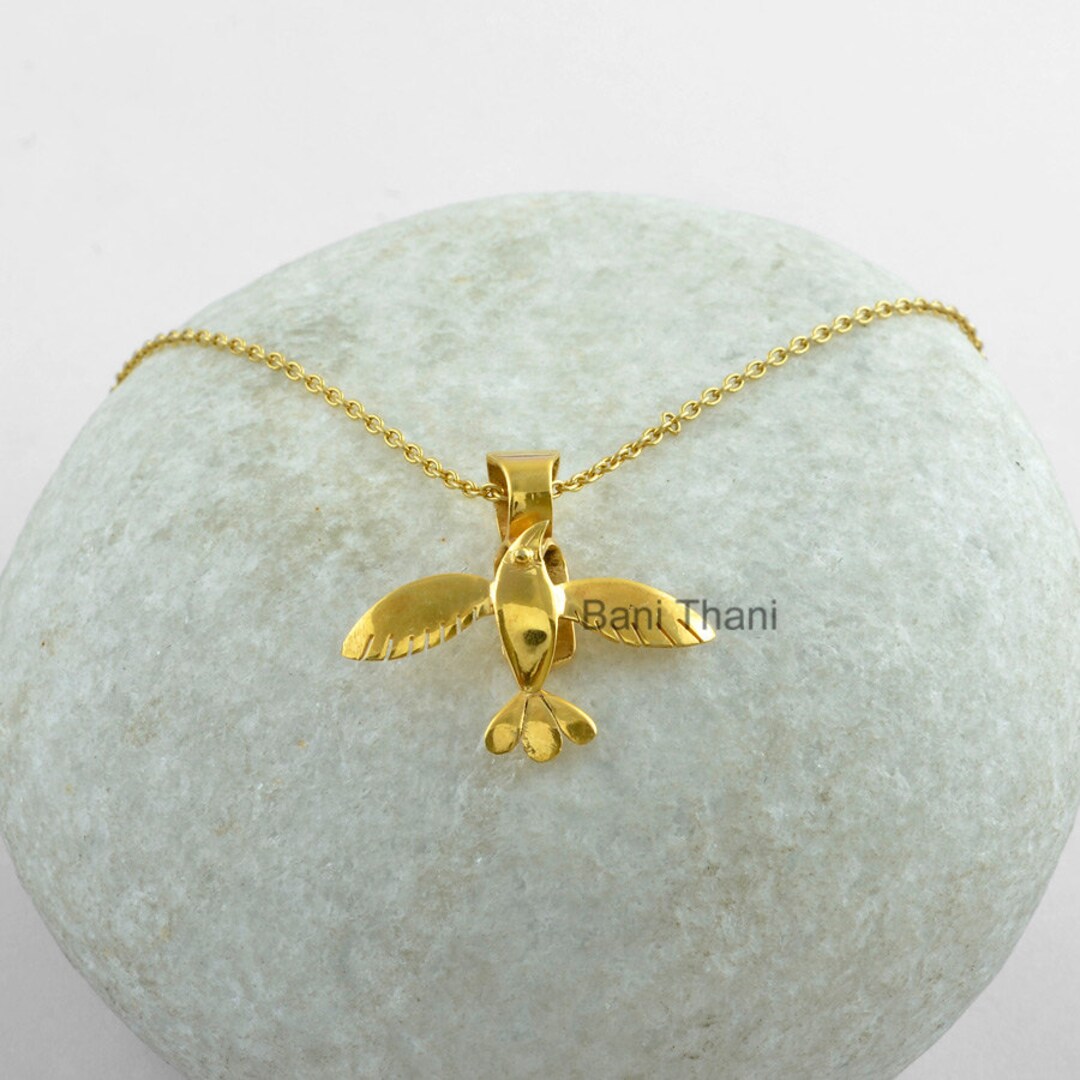 Silver Bird Necklace, Plain Silver Handmade Designer Necklace, 18k Gold ...