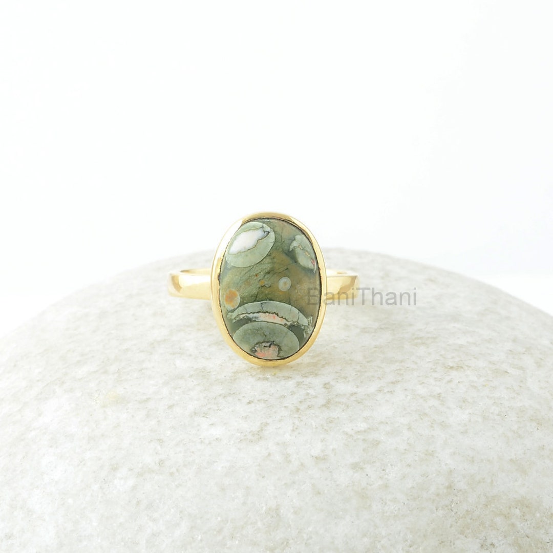 Rhyolite Ring - Handmade Ring - 925 Solid Silver - 10x14mm Oval ...