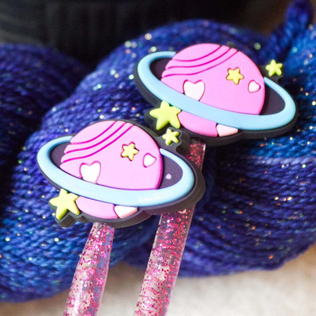 Alien Planet Knitting Needle Toppers, Space Stitch Stoppers, Celestial ...