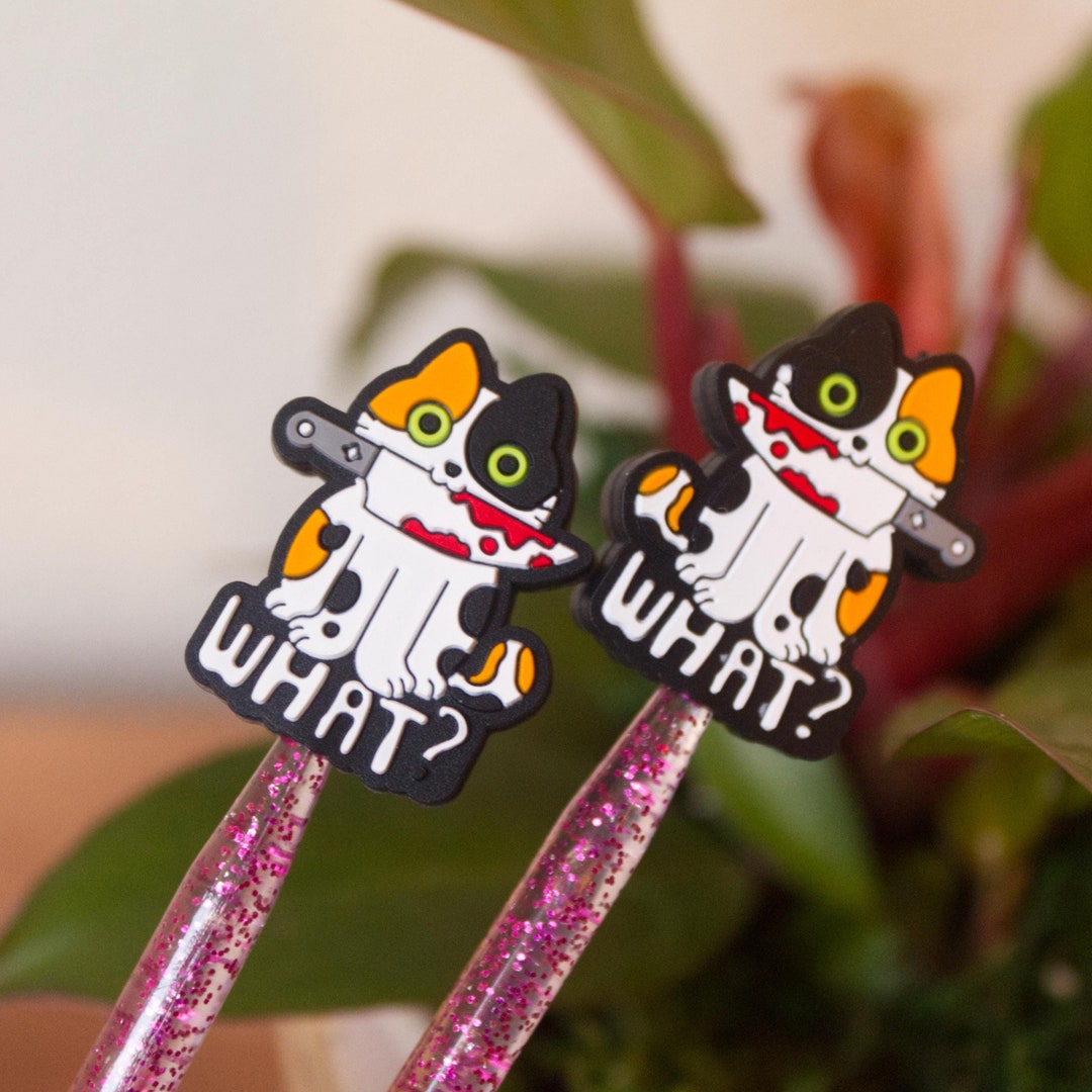 Devious Calico Cat Knitting Needle Toppers, True Crime Kitty Point ...