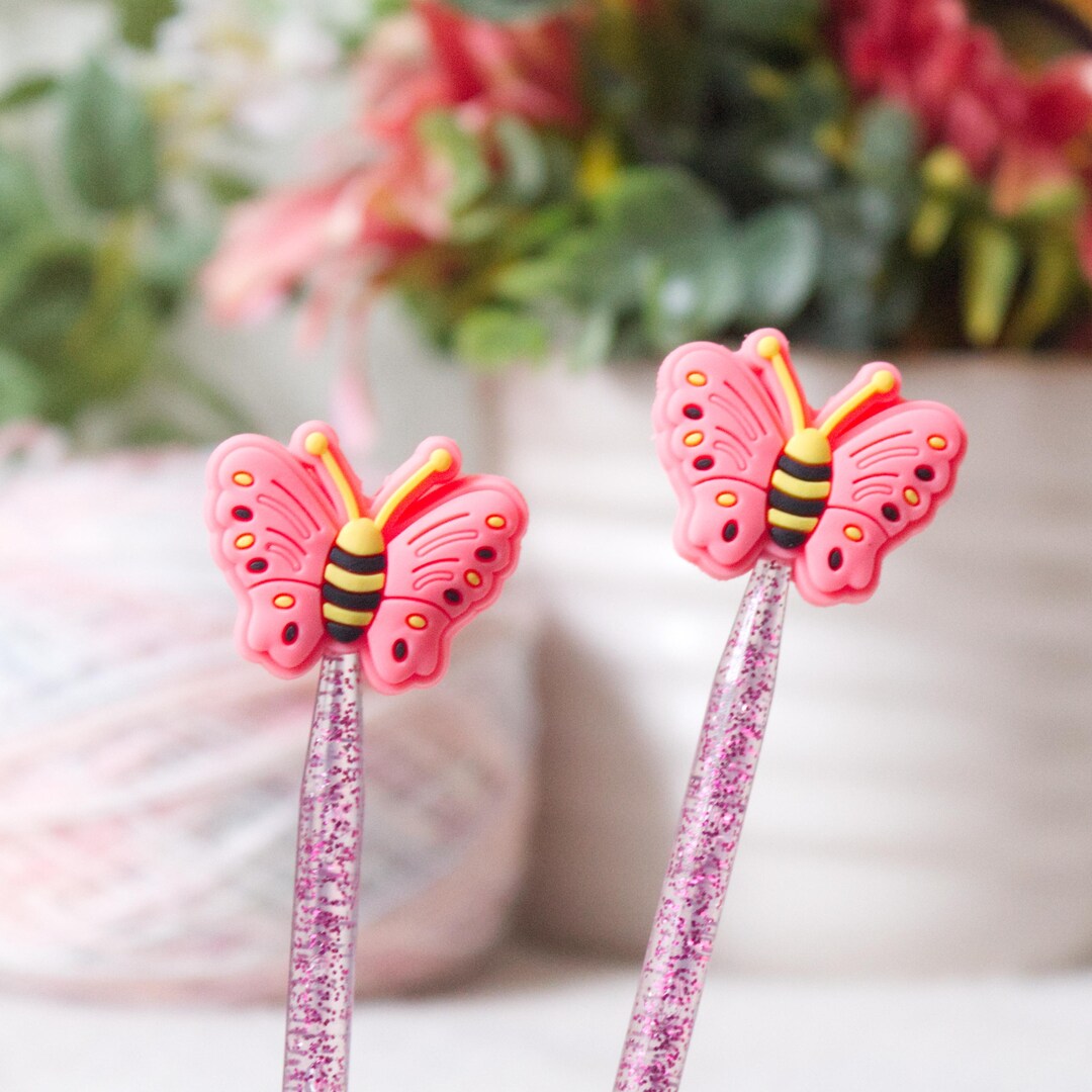 Butterfly Bees Knitting Needle Toppers, Cute Bumble Bee Point ...