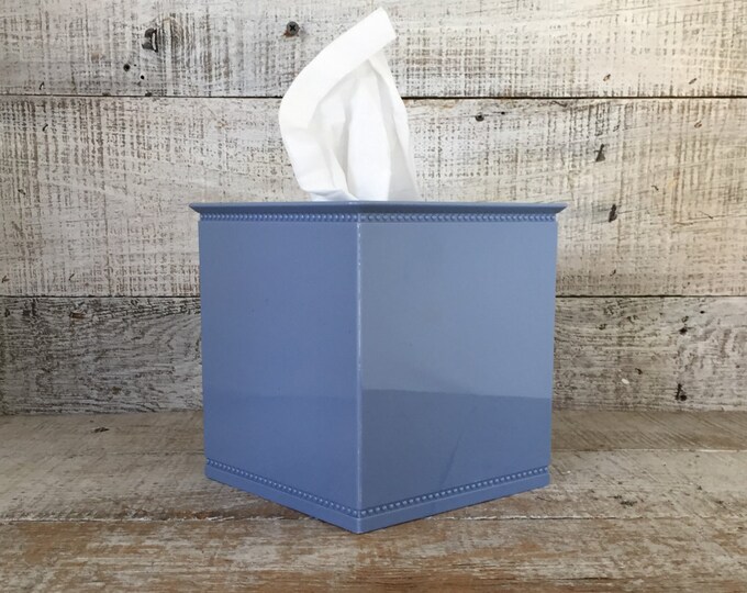 Tissue Box Cover Blue Tissue Box Holder Mid Century Tissue Box Cover ...