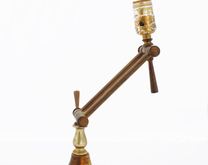 Vintage Brass Table Lamp, Adjustable Brass Light, Reading Light, Brass ...