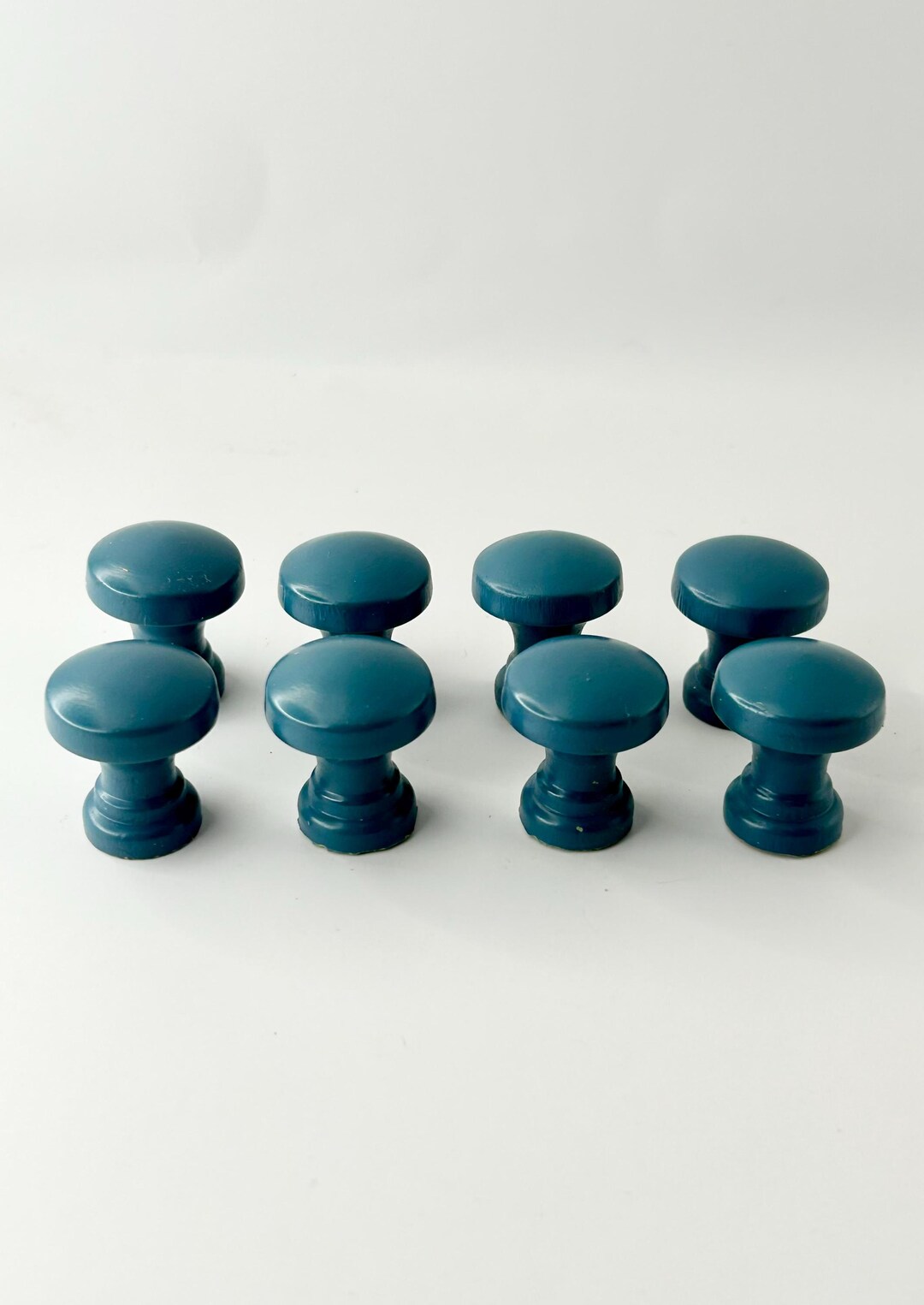Drawer Pulls 8 Drawer Knobs Small Blue Knobs Blue Wood Knobs Blue Wooden Drawer Pulls Cabinet ...