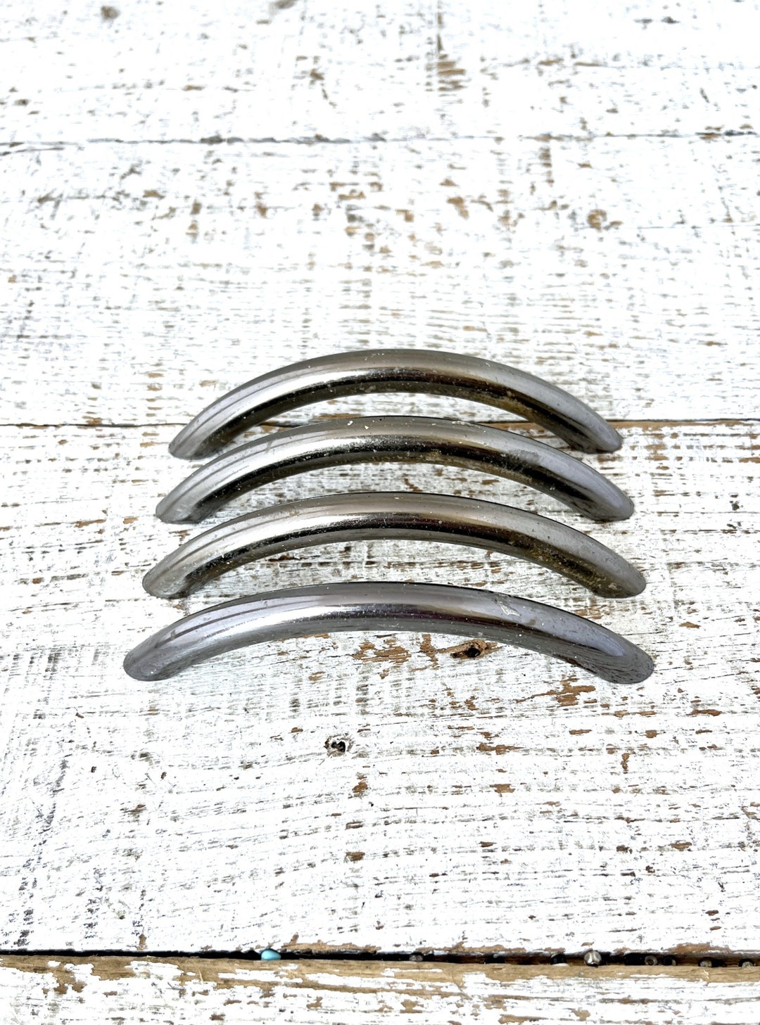 Drawer Handles 4 Drawer Pulls Mid Century Hardware Metallic Black ...