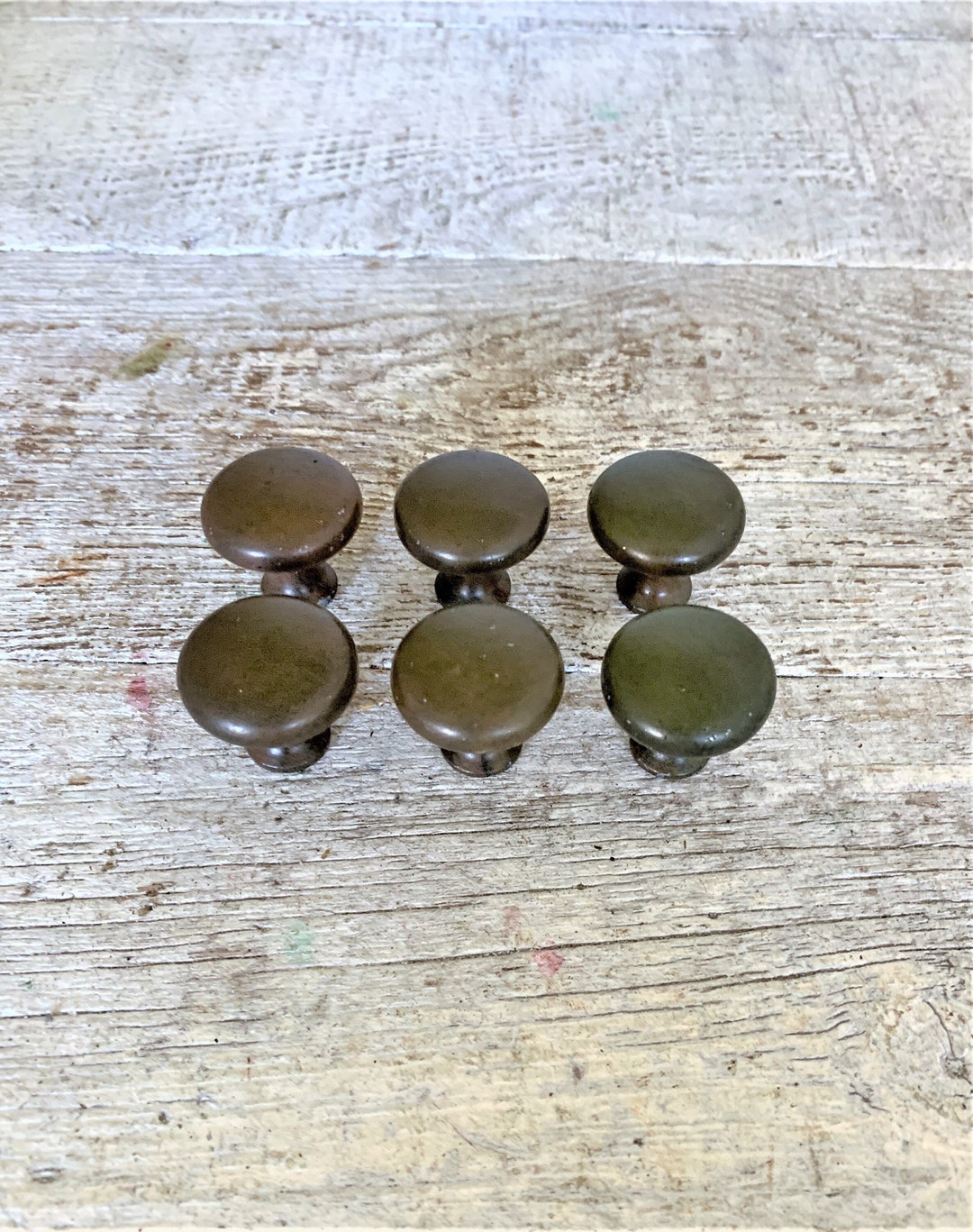 Drawer Pulls 6 Drawer Knobs Brown Knobs Dresser Drawer Knobs Cabinet ...