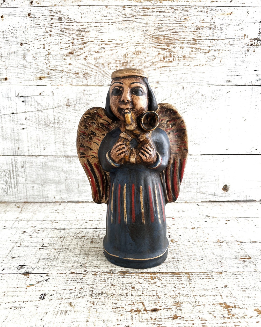 Handcrafted Pottery Angel Figurine: Peruvian Folk Art Christmas Decor ...