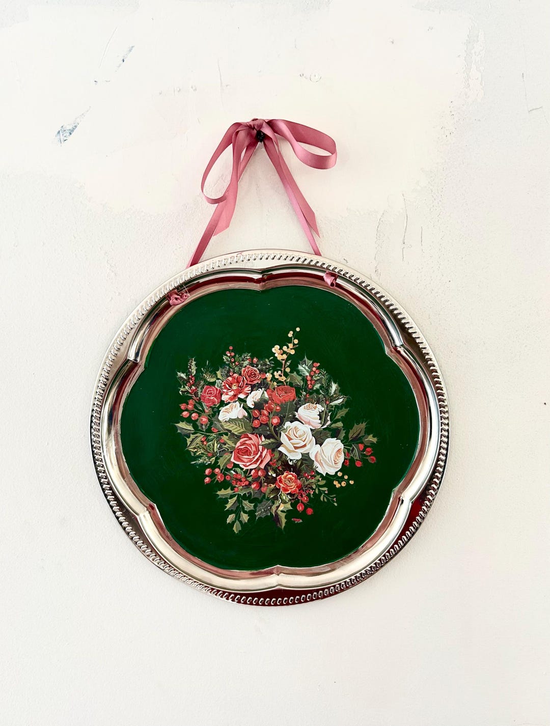 Upcycled Tray Floral Wall Hanging - Etsy