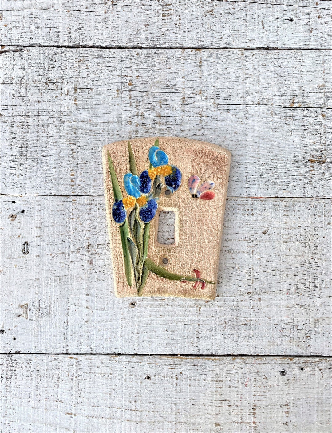 Single Light Switch Cover Flower Ceramic Light Switch Cover Pottery ...