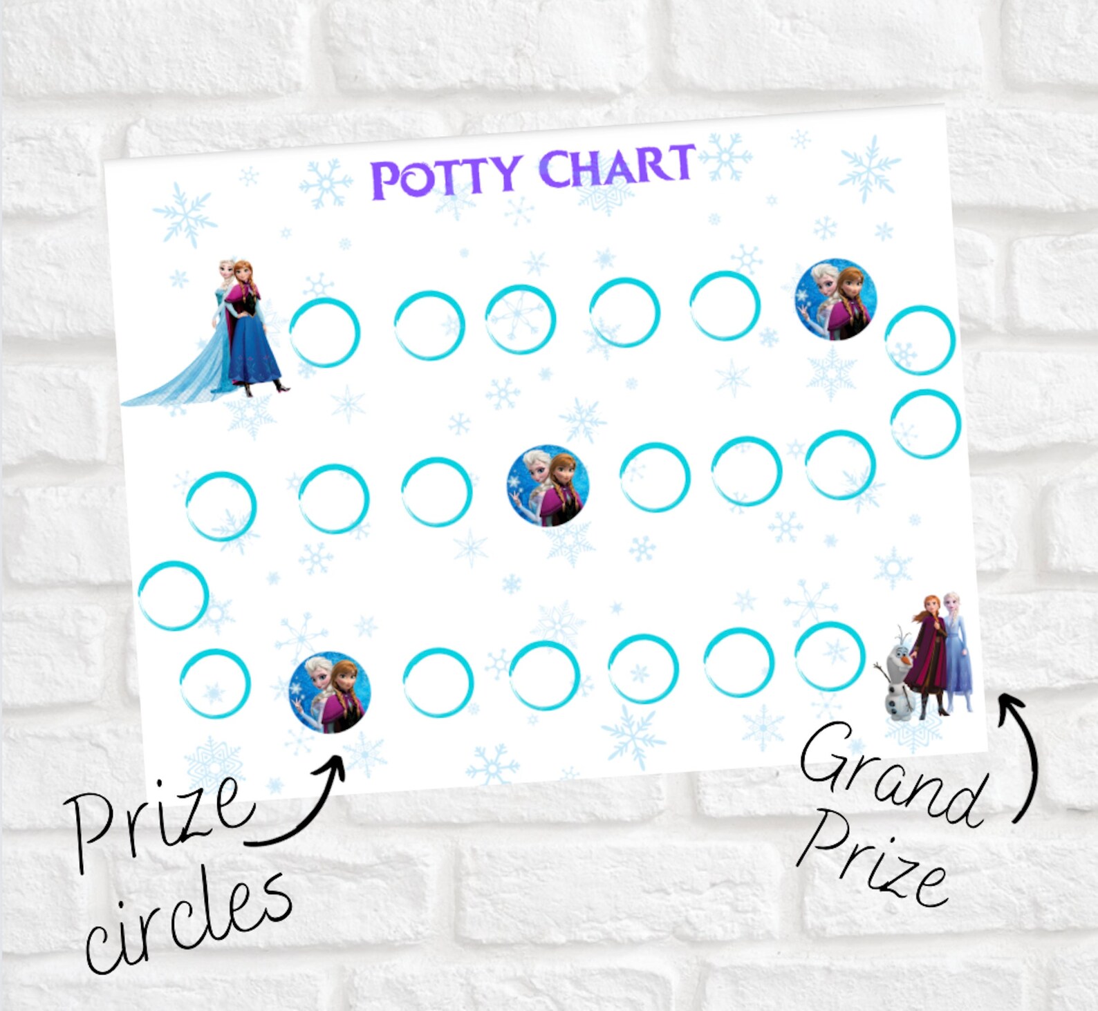 Frozen Potty Chart/anna Elsa Motivational Potty Chart/toddler - Etsy