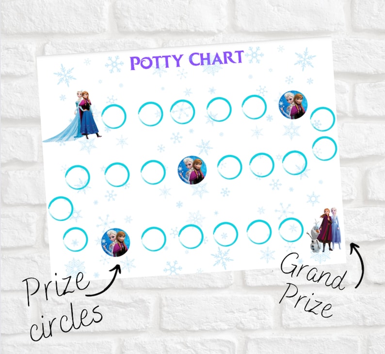 Frozen Potty Chart/anna Elsa Motivational Potty Chart/toddler Toilet ...