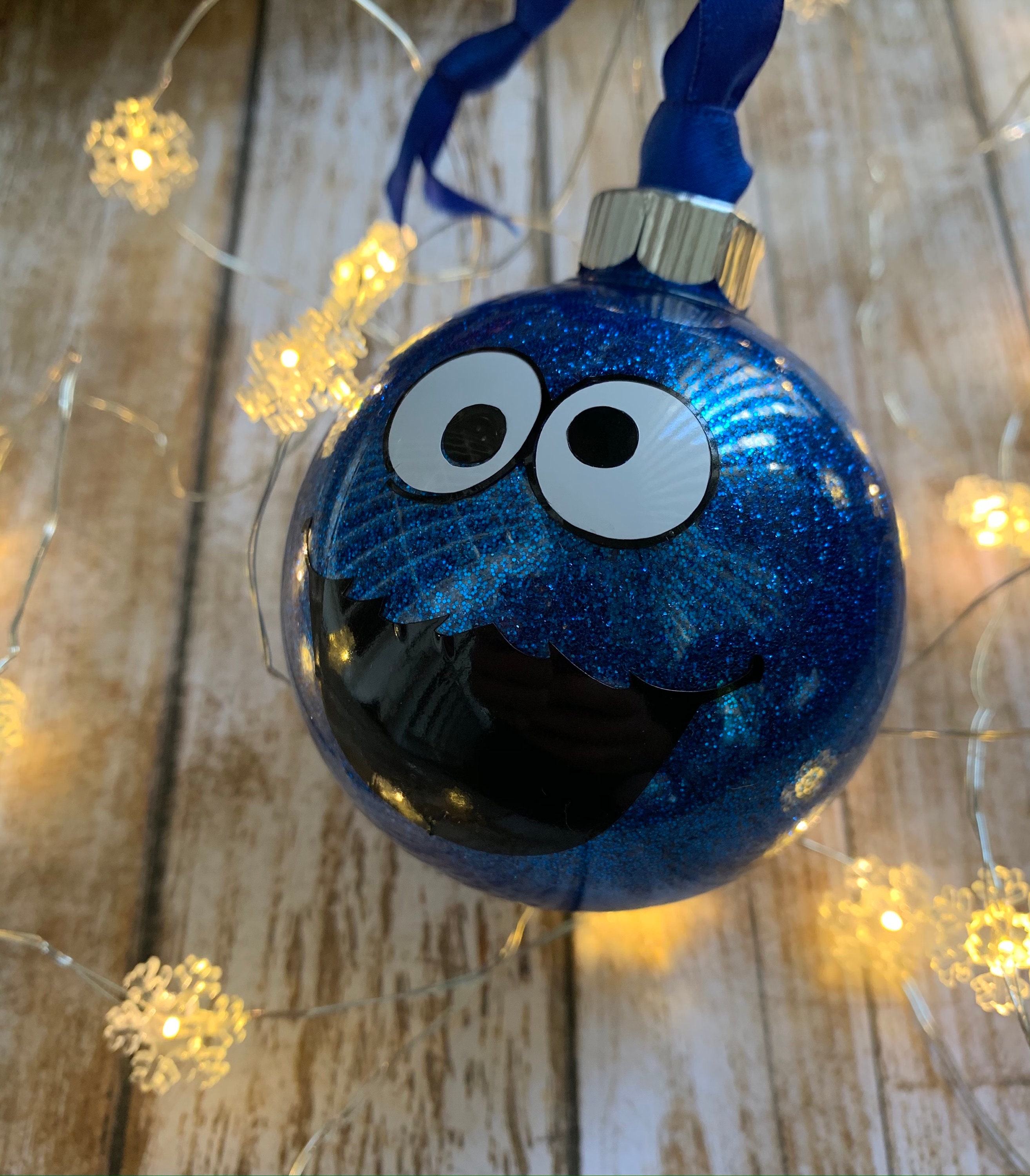 Elmo/cookie Monster Glitter Christmas Ornament - Etsy