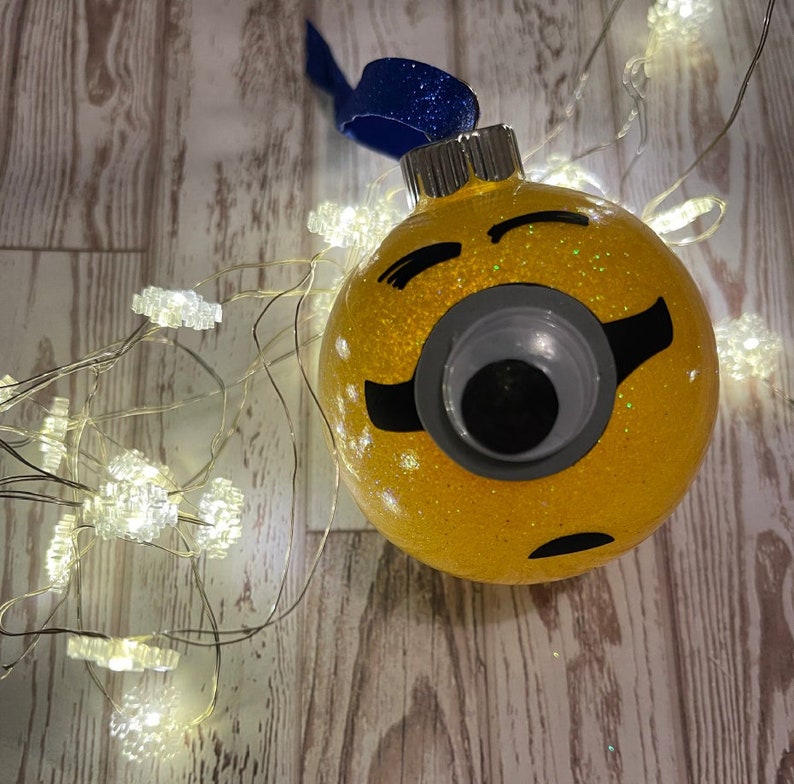 Custom Yellow Minion Inspired Glitter Christmas Ornament - Etsy