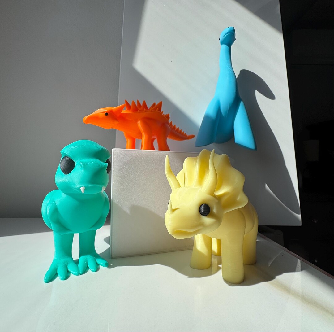 Friendly Dino Pack 3D Printed Cute Pastel Colorful Dinosaurs - Etsy