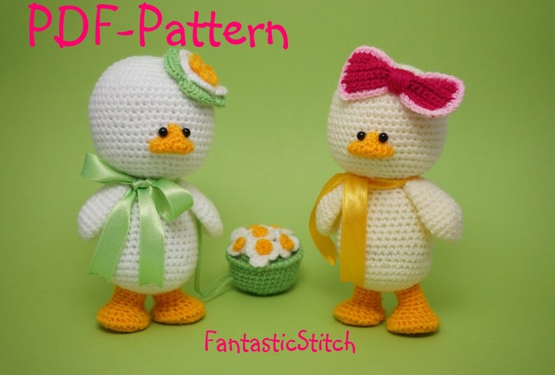Crochet Pattern Easter Duck Amigurumi Flower Instant Downdload Pdf 24 ...