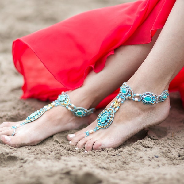 Wedding Barefoot Sandals - Etsy