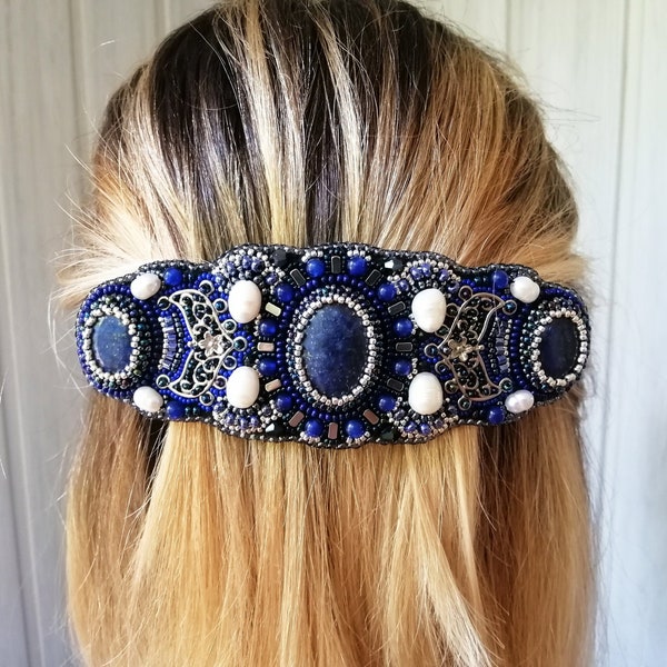 Beaded Hair Barrette - Etsy