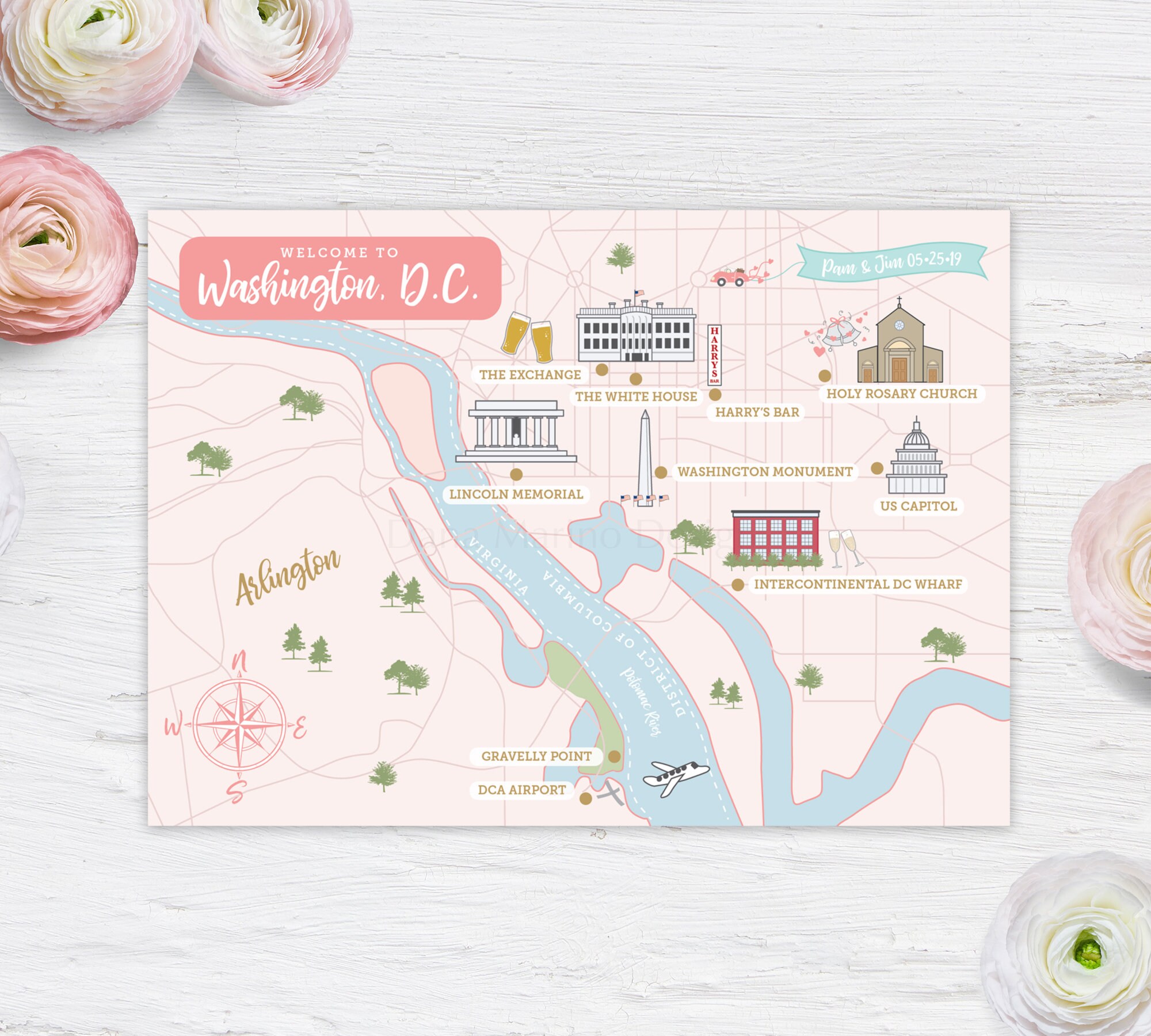 DIGITAL PRINTABLE Washington DC Save the Date | Postcard | Welcome Card ...
