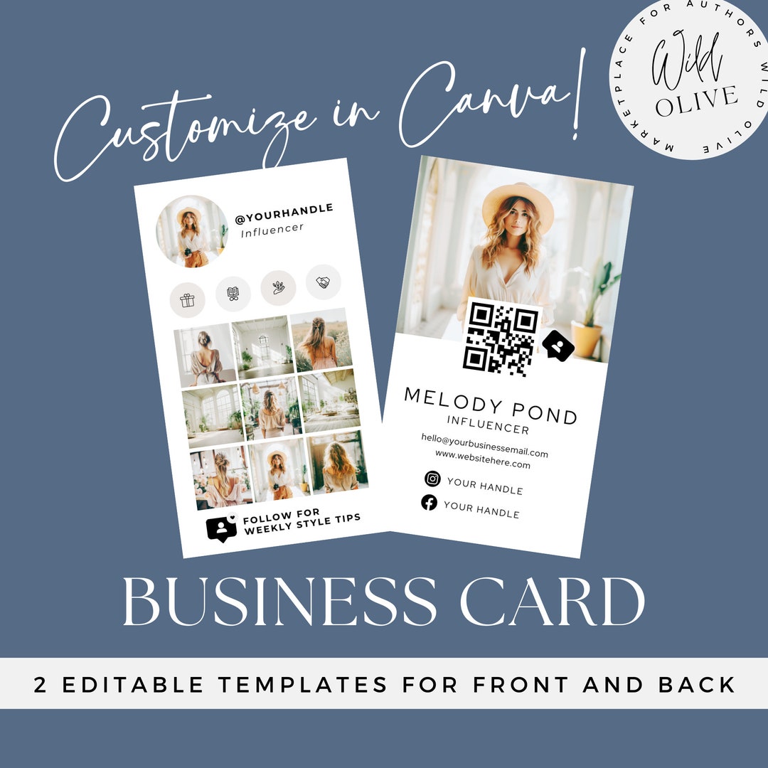 Instant Download Virtual Business Card Diy Business Card Business Card ...