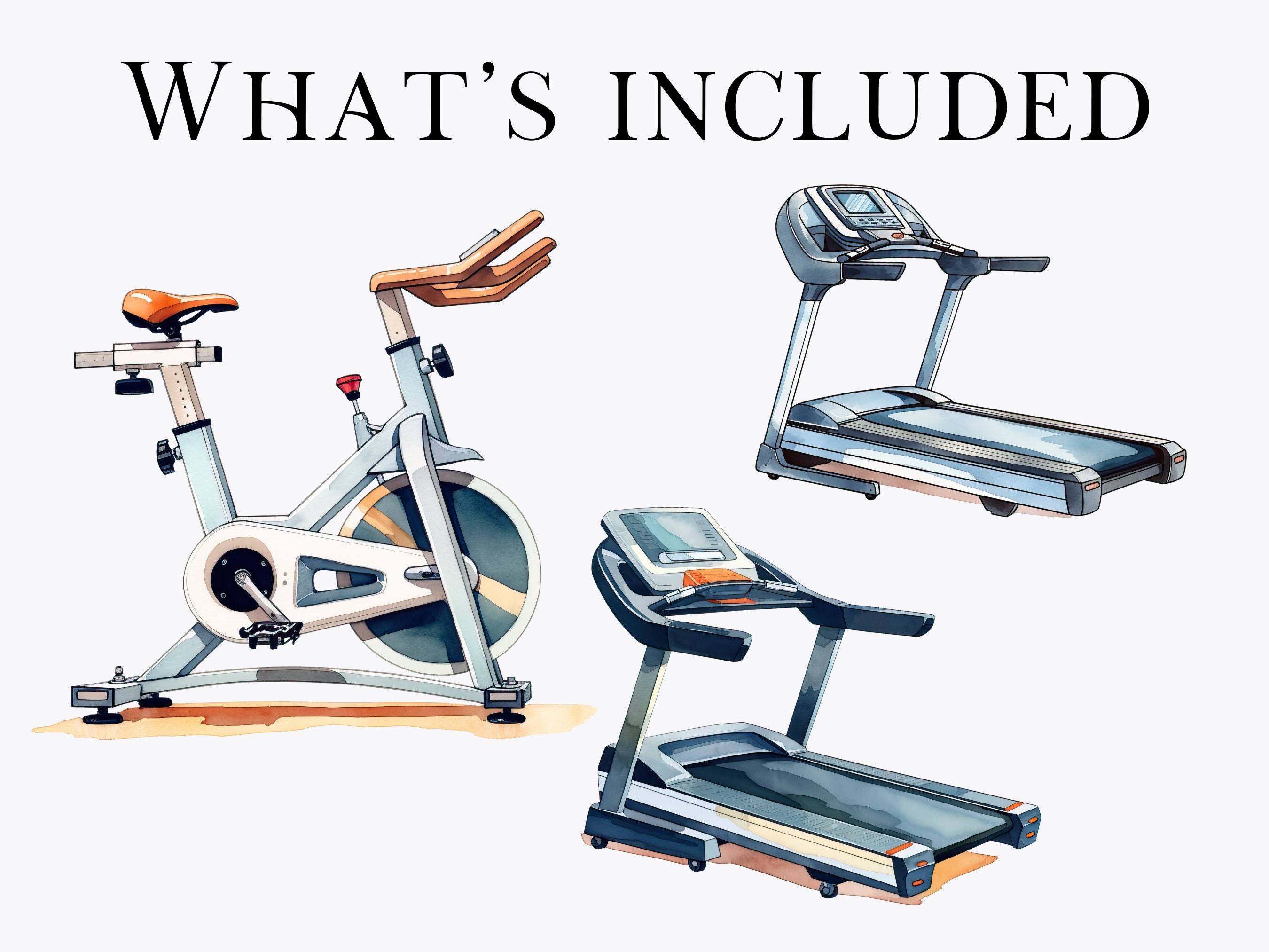 Watercolor Home Gym Clipart Fitness Girl Health & Wellness - Etsy