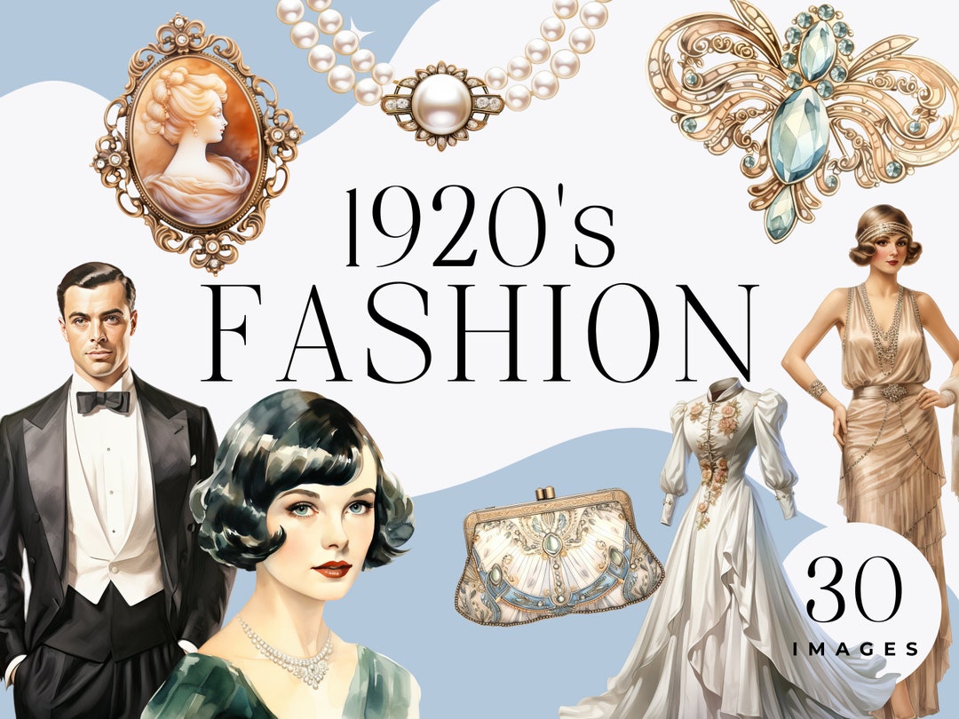 Watercolor 1920s Fashion Clipart - Vintage Fashion | Vintage Clip Art ...