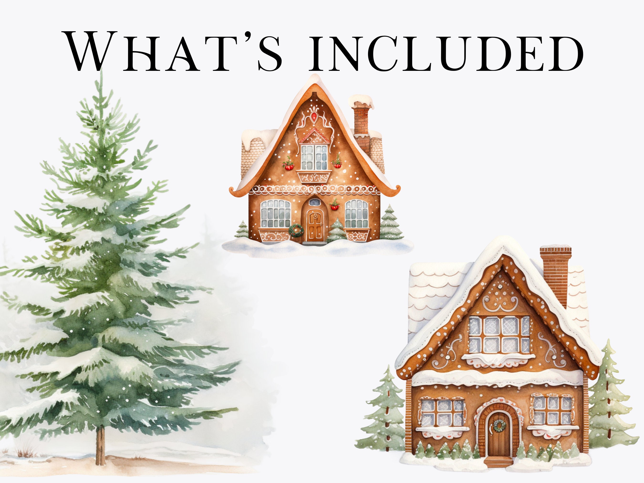 Watercolor Winter Wonderland Clip Art Bundle: Festive Christmas Pngs ...