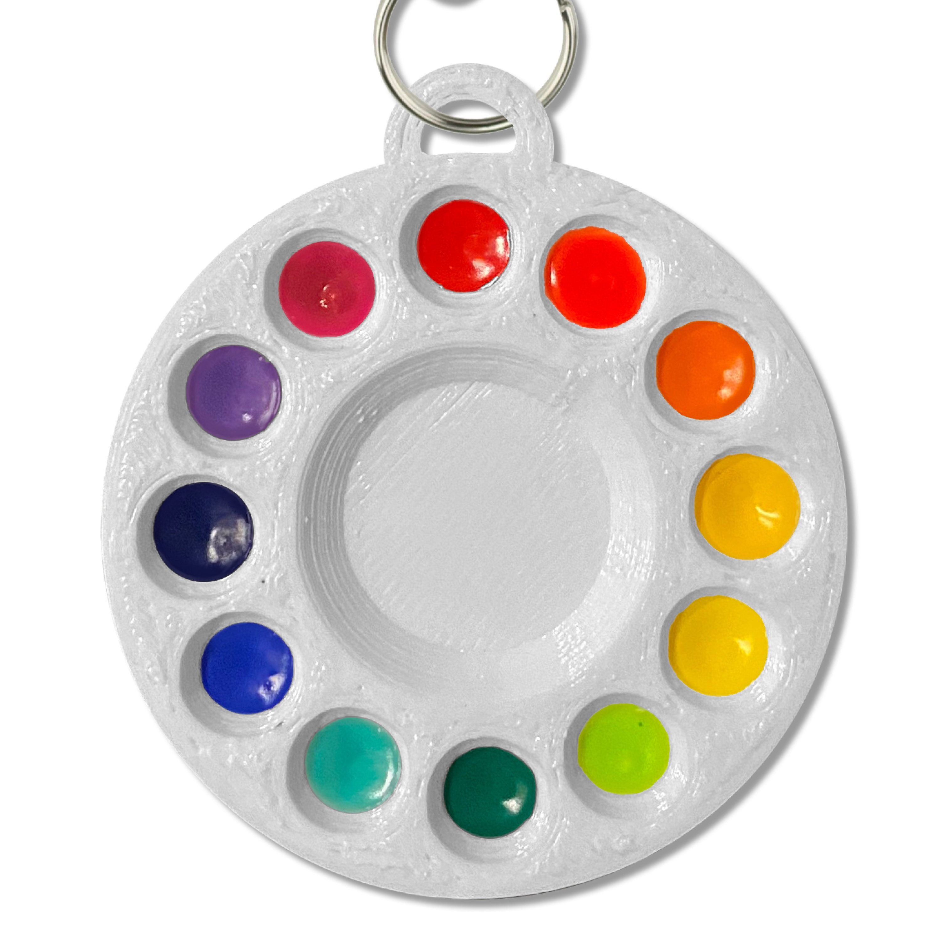 Rainbow 12 Part Plastic Paint Palette Color Keychain quantity | Etsy