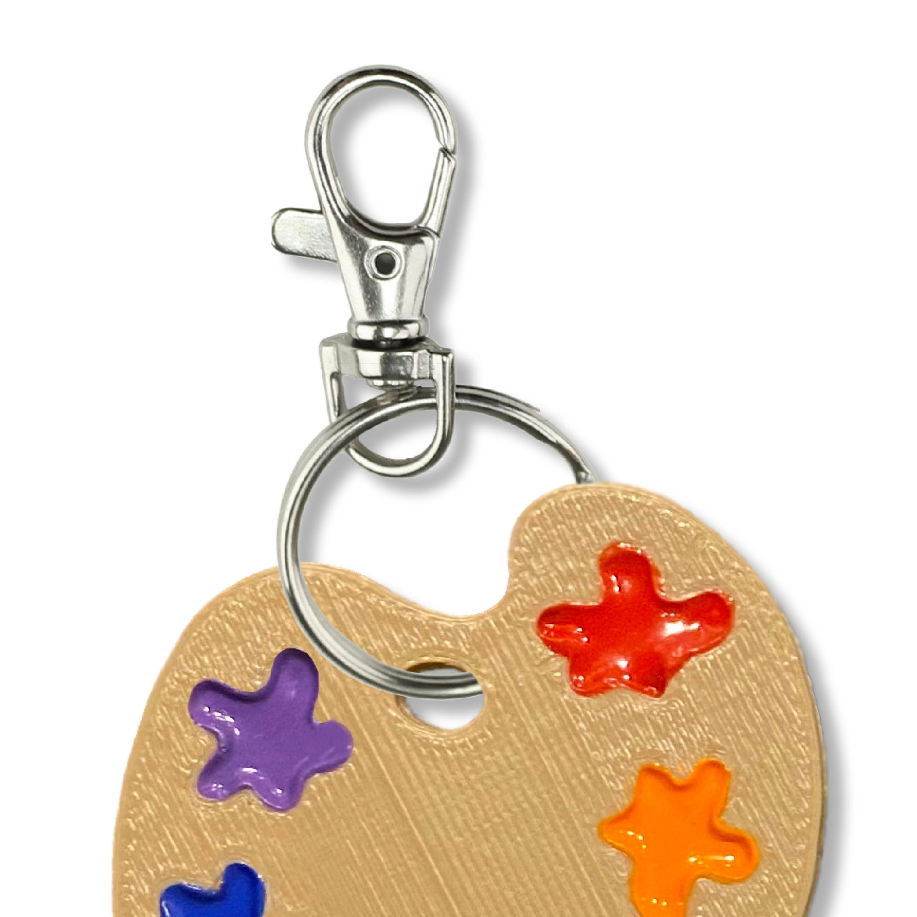 Rainbow Paint Palette Color Keychains quantity 2 | Etsy