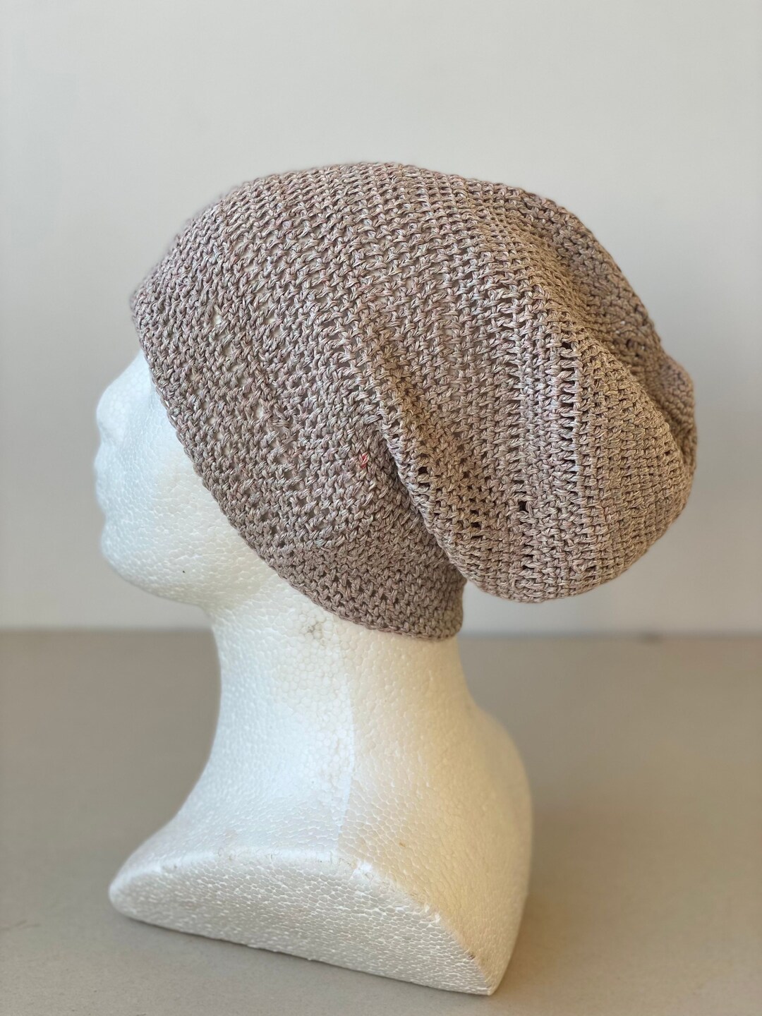 Light Beige Natural Linen Women Slouchy Beanie / Girls Women Spring ...