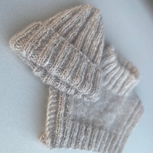 Hand Knit Kid Mohair Silk and Alpaca Hat and Turtle Neck Warmer/ Hand ...