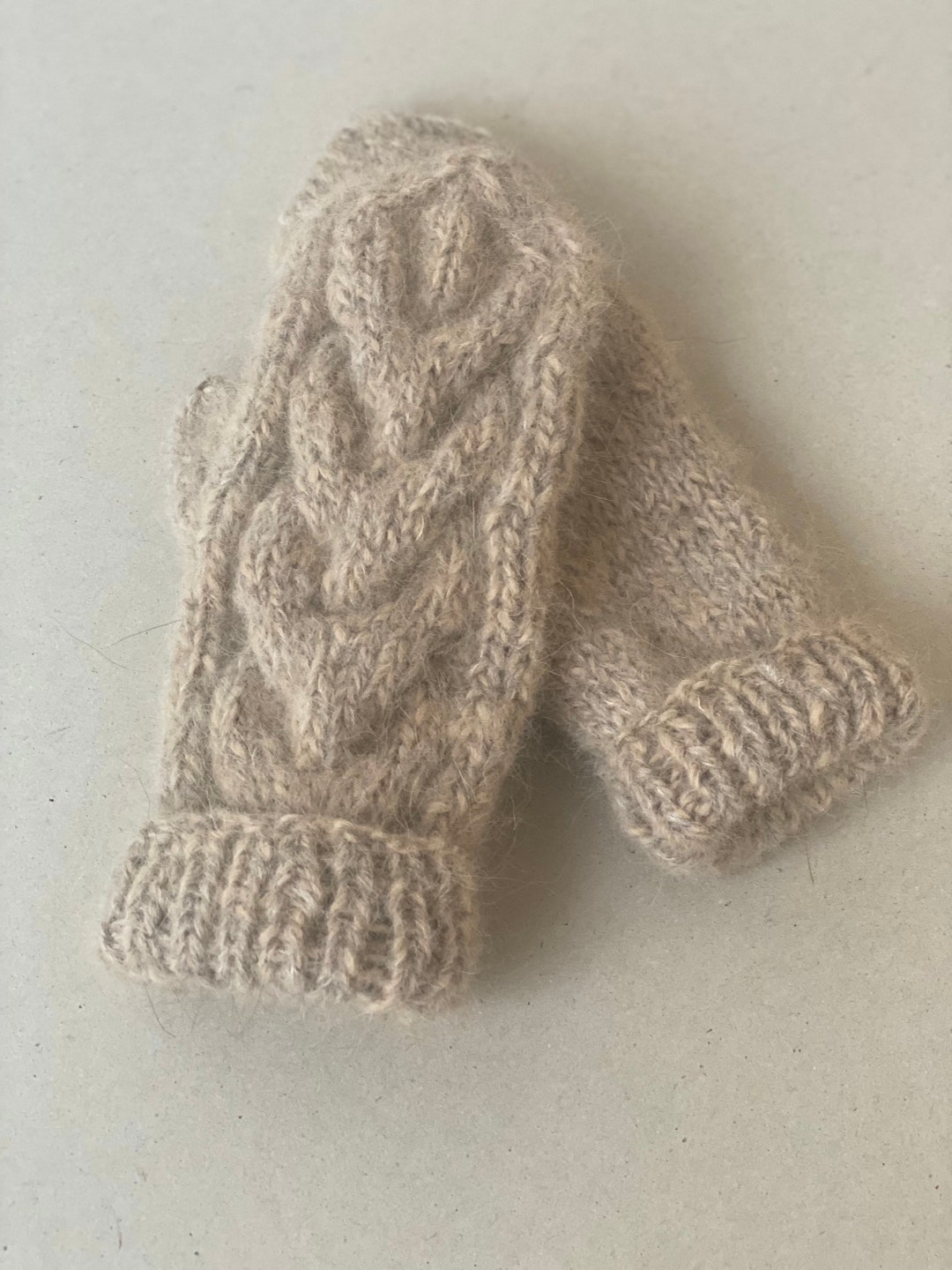 Organic Dog's Wool Mittens/ Handspun Dogs Wool Chunky Knit Mittens ...