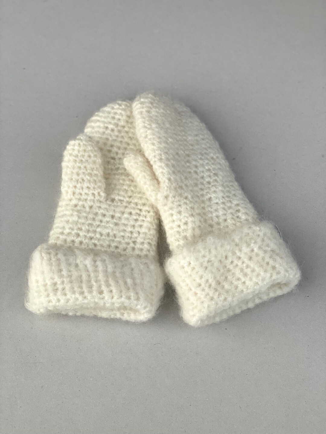 White Soft Handknit Mohair Mittens/ Chunky Crochet Mittens / Ready to ...