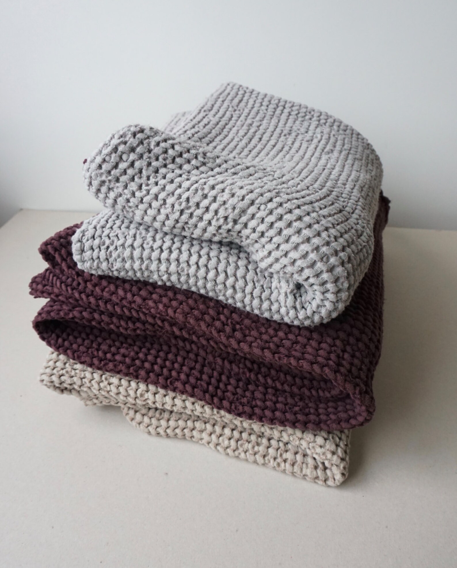 Large Waffle Textured Linen Towel / Linen and Cotton Bath - Etsy