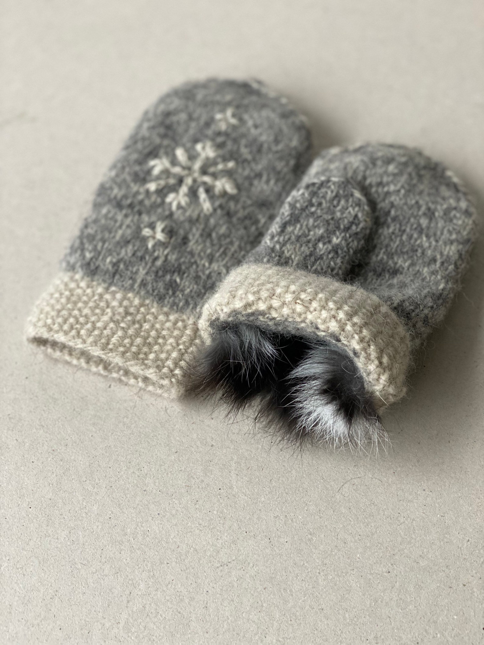 Children Mittens/ Ecco Natural Sheep's Yarn Knitted Extra Warm Mittens ...