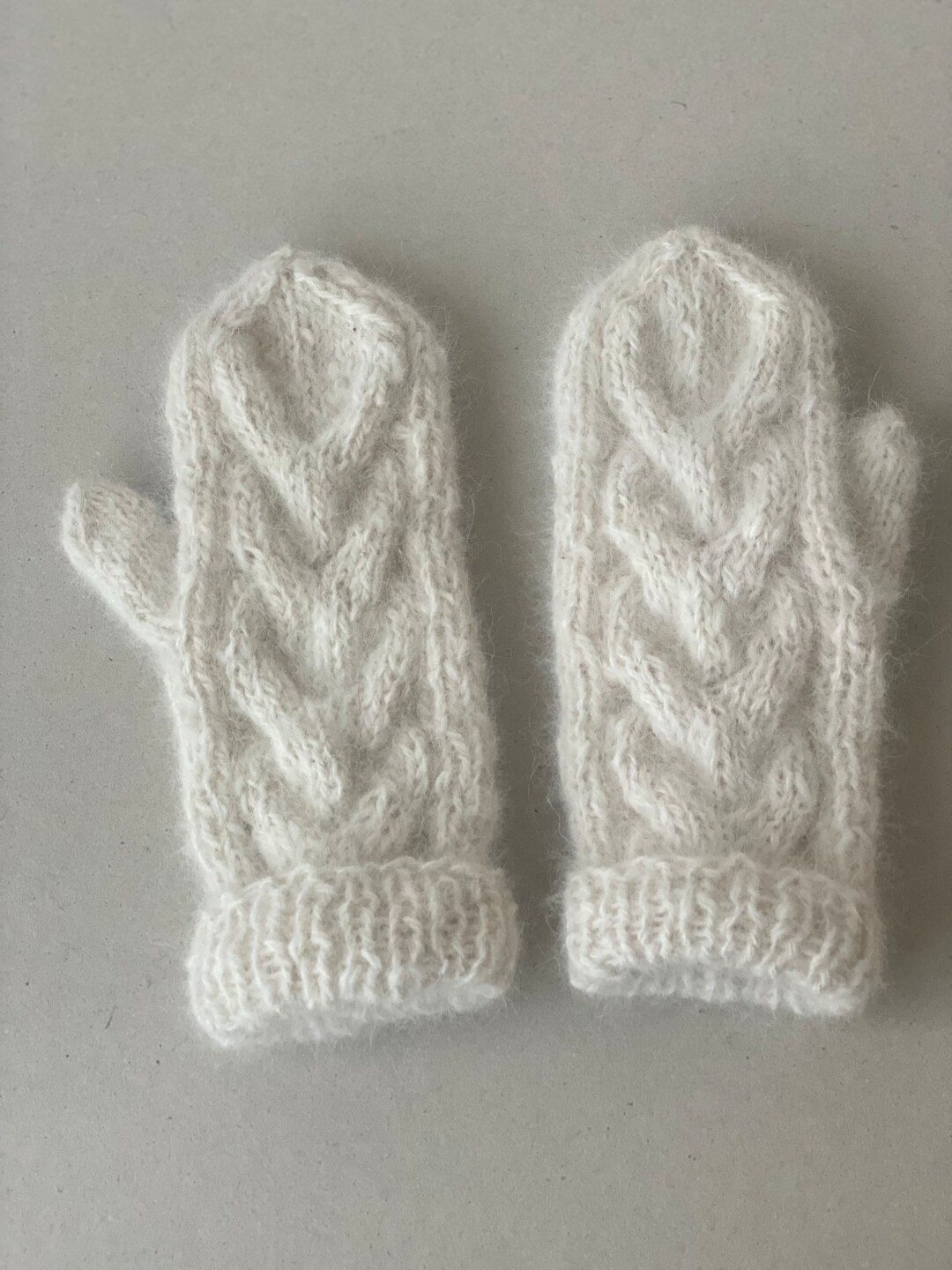 Organic Dog's Wool Mittens/ Handspun Dogs Wool and Chunky Knit Mittens ...