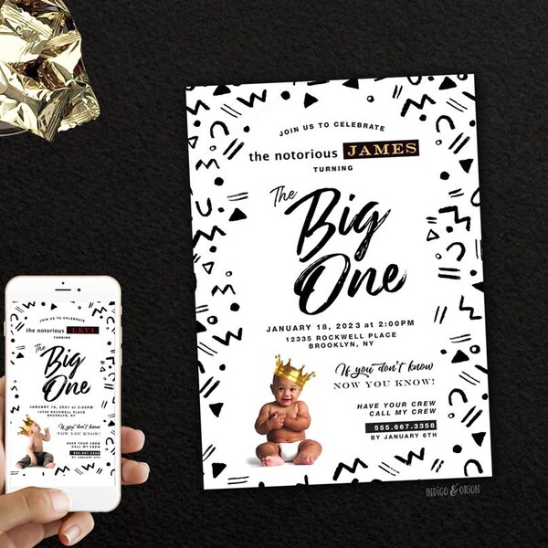 The Big One Invitation - Etsy