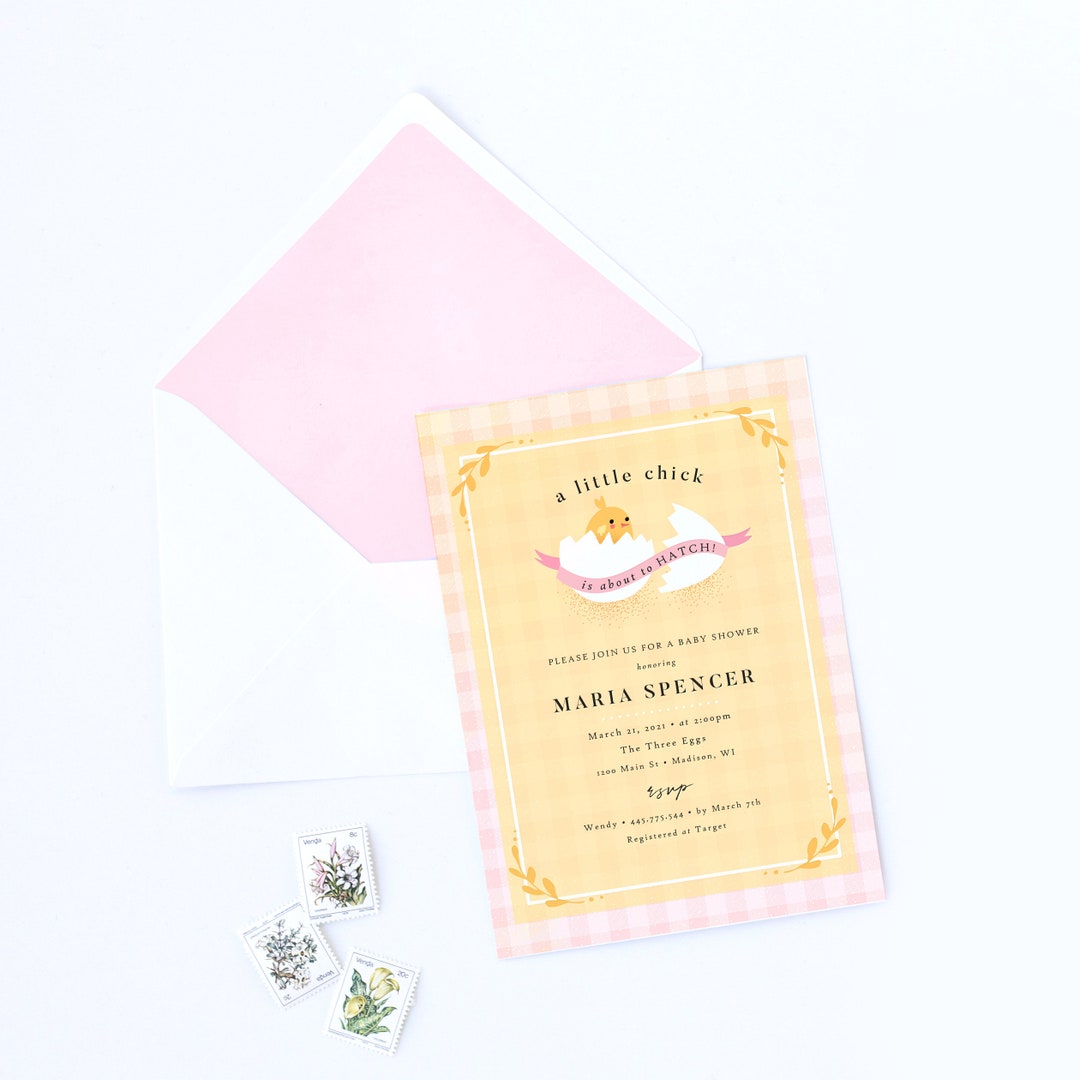 Spring Baby Shower Invitation for Girls, a Little Chick is About to ...