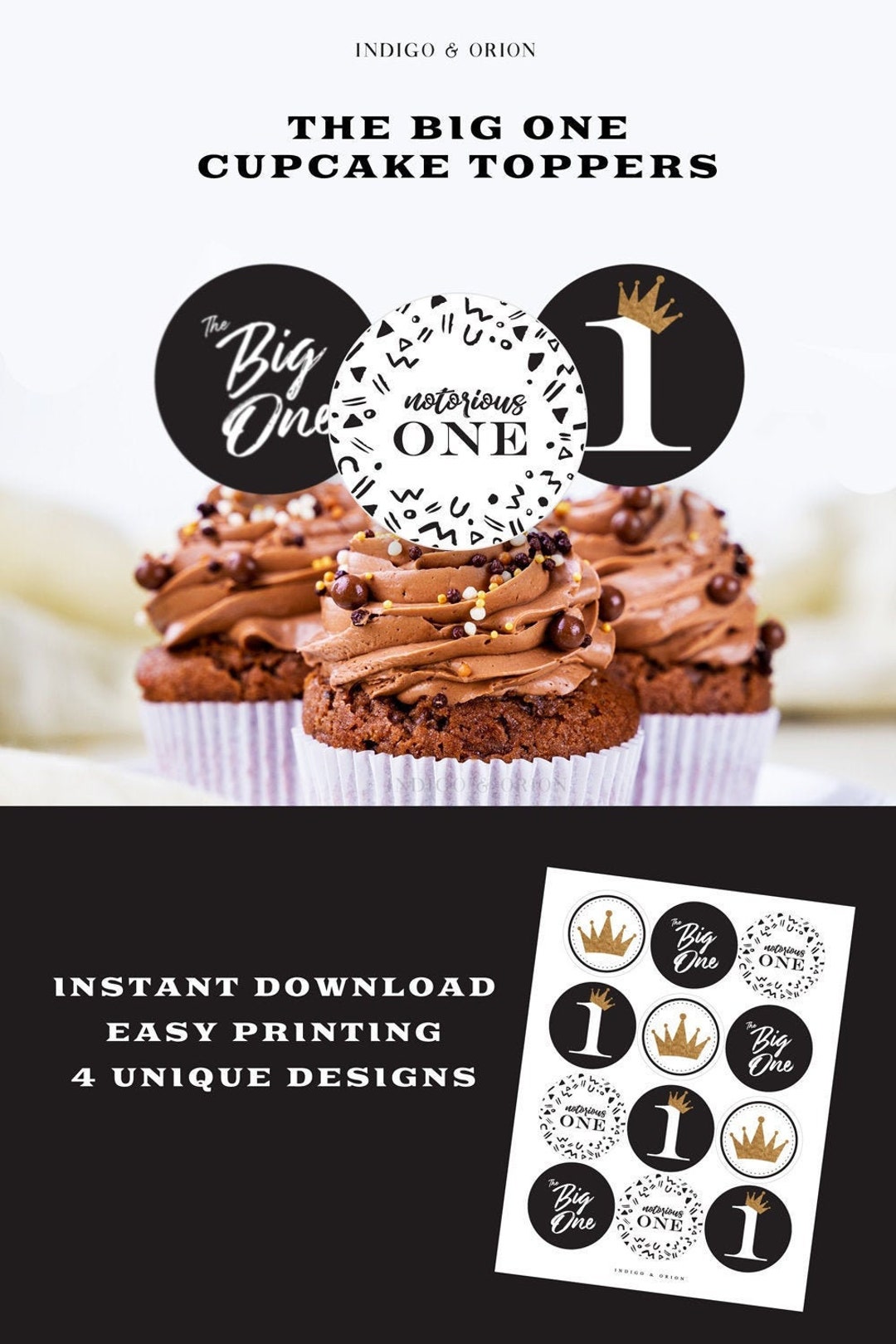 Notorious One Round Cupcake Toppers, 2" Circle Cupcake Toppers, the Big ...