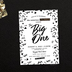 Notorious One Birthday Invitation, the Big One Birthday Invite, Photo ...
