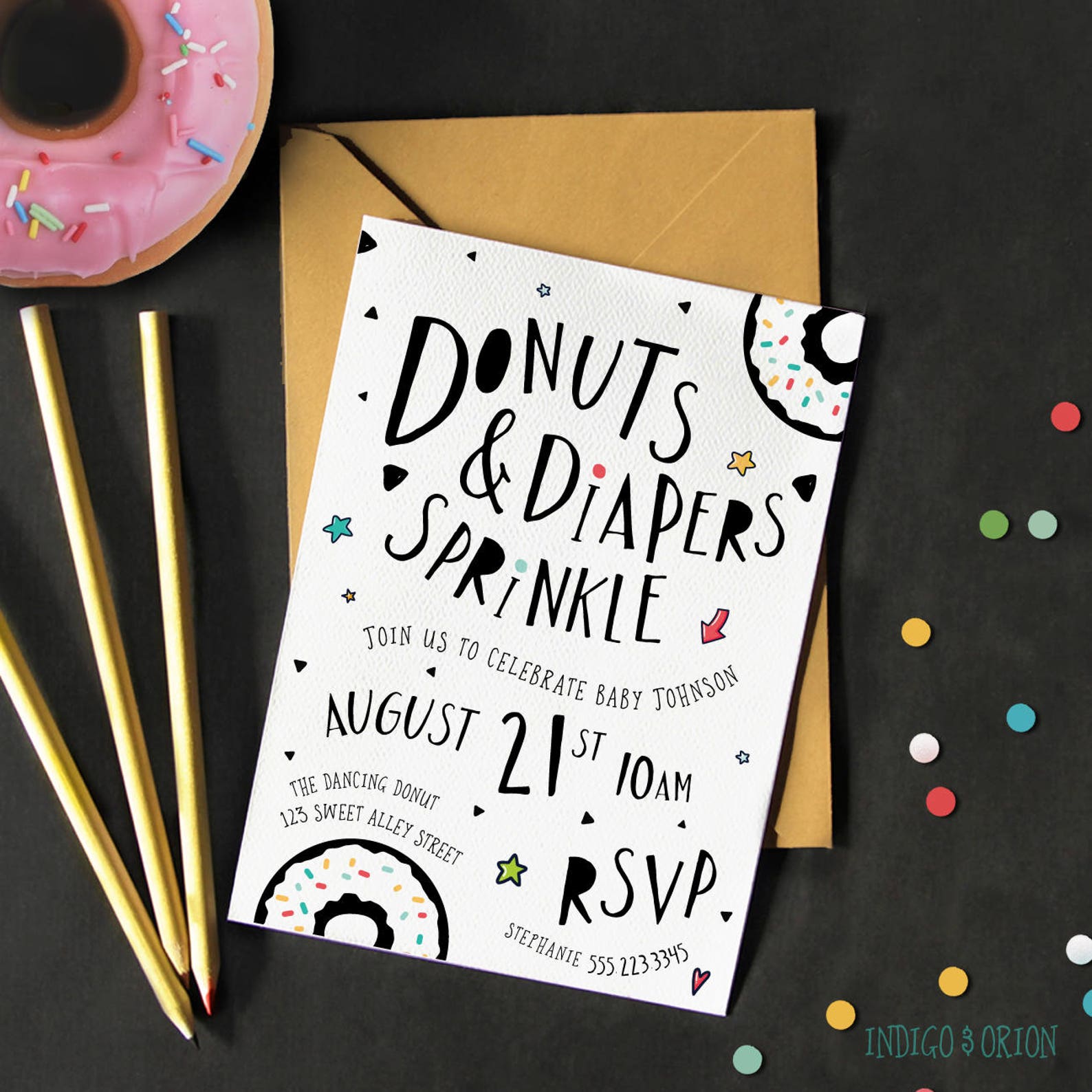 Donuts and Diapers Sprinkle Invitation Baby Sprinkle Brunch - Etsy